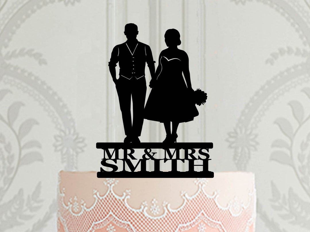 Personalised Wedding Cake Topper, Curvy Bride Topper for Wedding, MR ...