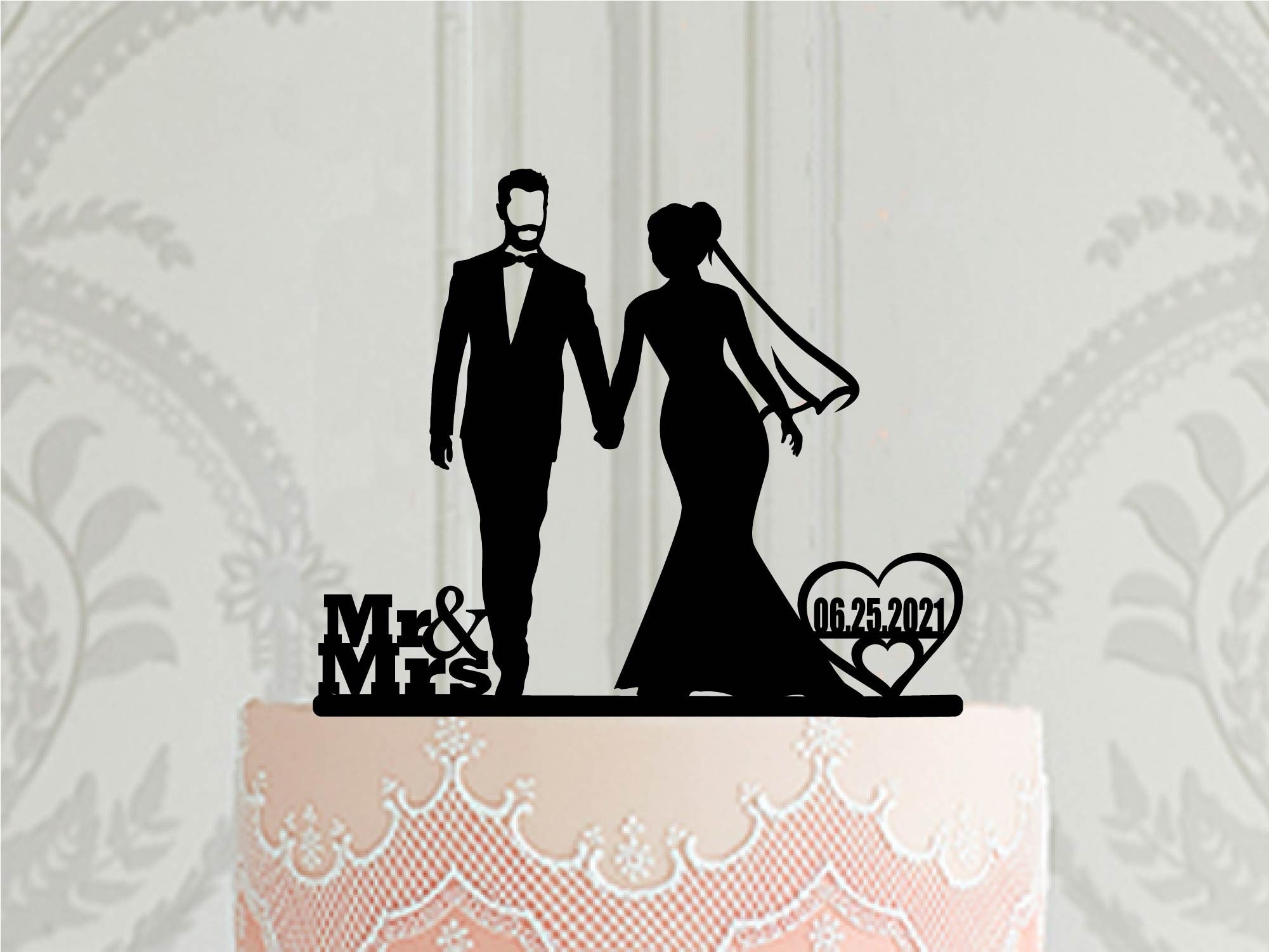 Fully Custom Wedding Cake Topper, Personalised Cake Topper, Wedding ...