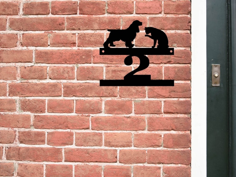 Animal Address Sign House Number With Custom Dog - Etsy