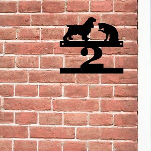 Animal Address Sign - House Number With Custom Dog, Contemporary House ...