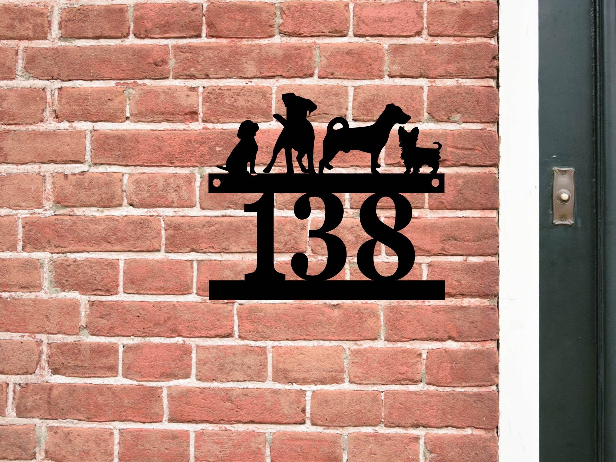 Animal Address Sign, House Number With Custom Dog, Contemporary House ...