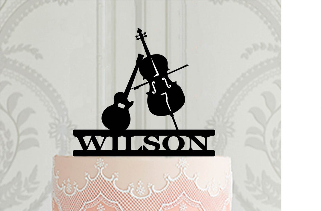Musician Wedding Cake Topper , Personalised Cake Topper, Cello , Guitar ...