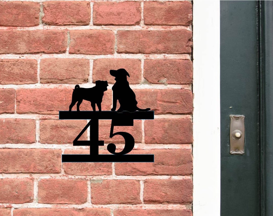 Modern House Numbers - Acrylic House Number With Custom Pet ...