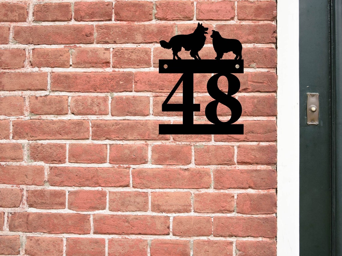 Animal Address Sign House Number With Custom Dog - Etsy