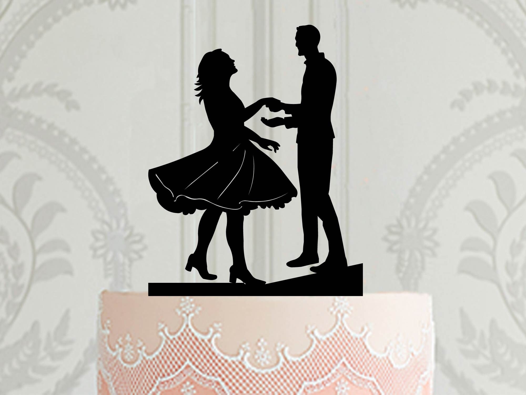 Bride And Groom Dancing Silhouette