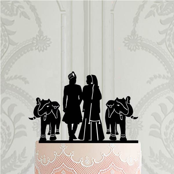 Indian wedding cake topper Cake topper with elephants for | Etsy