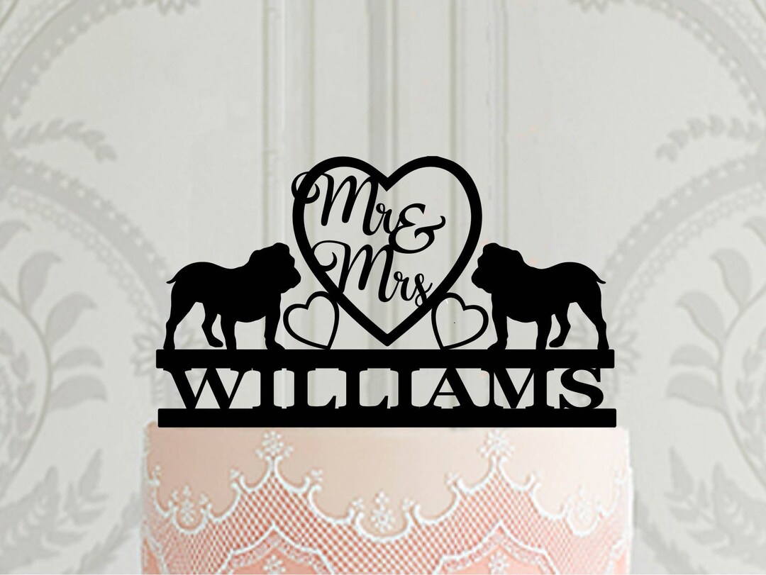 Topper de pastel de boda de perro personalizado, topper de pastel ...