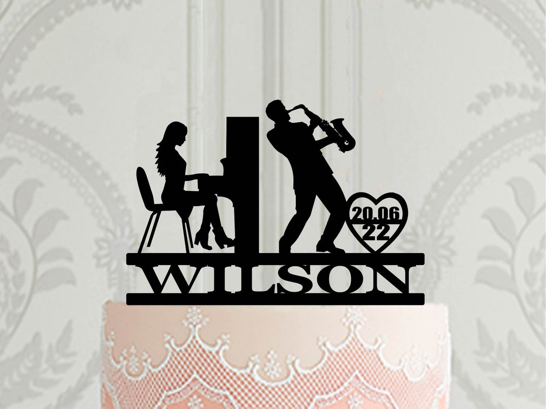Musician Wedding Cake Topper , Personalised Cake Topper, Piano ...