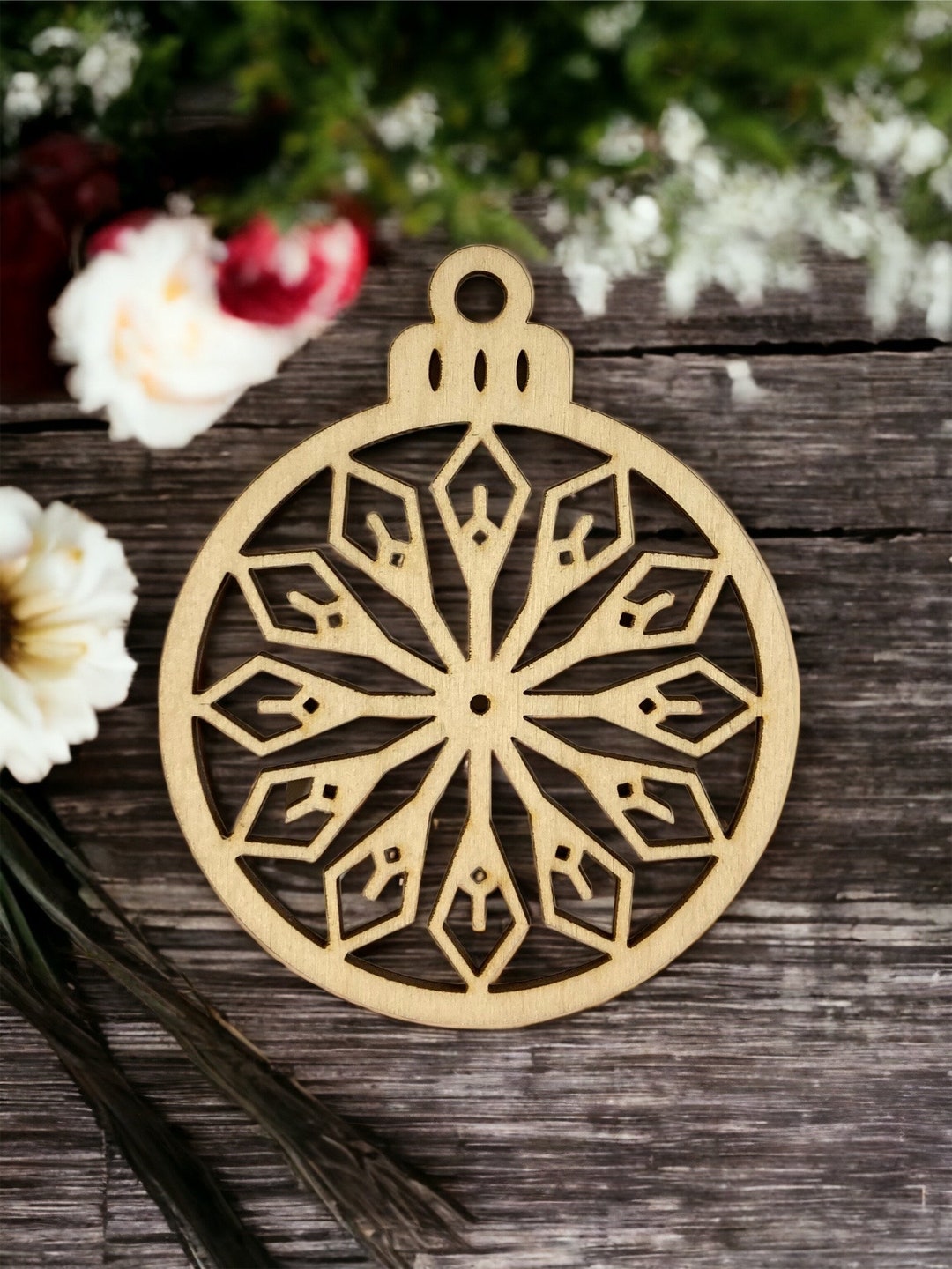 3 Snowflake Christmas Tree Baubles Xmas Decor Baubles Set - Etsy