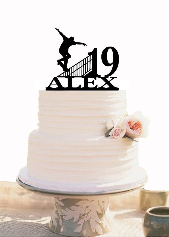 Skater Birthday Cake Topper Skateboard Cake - Etsy
