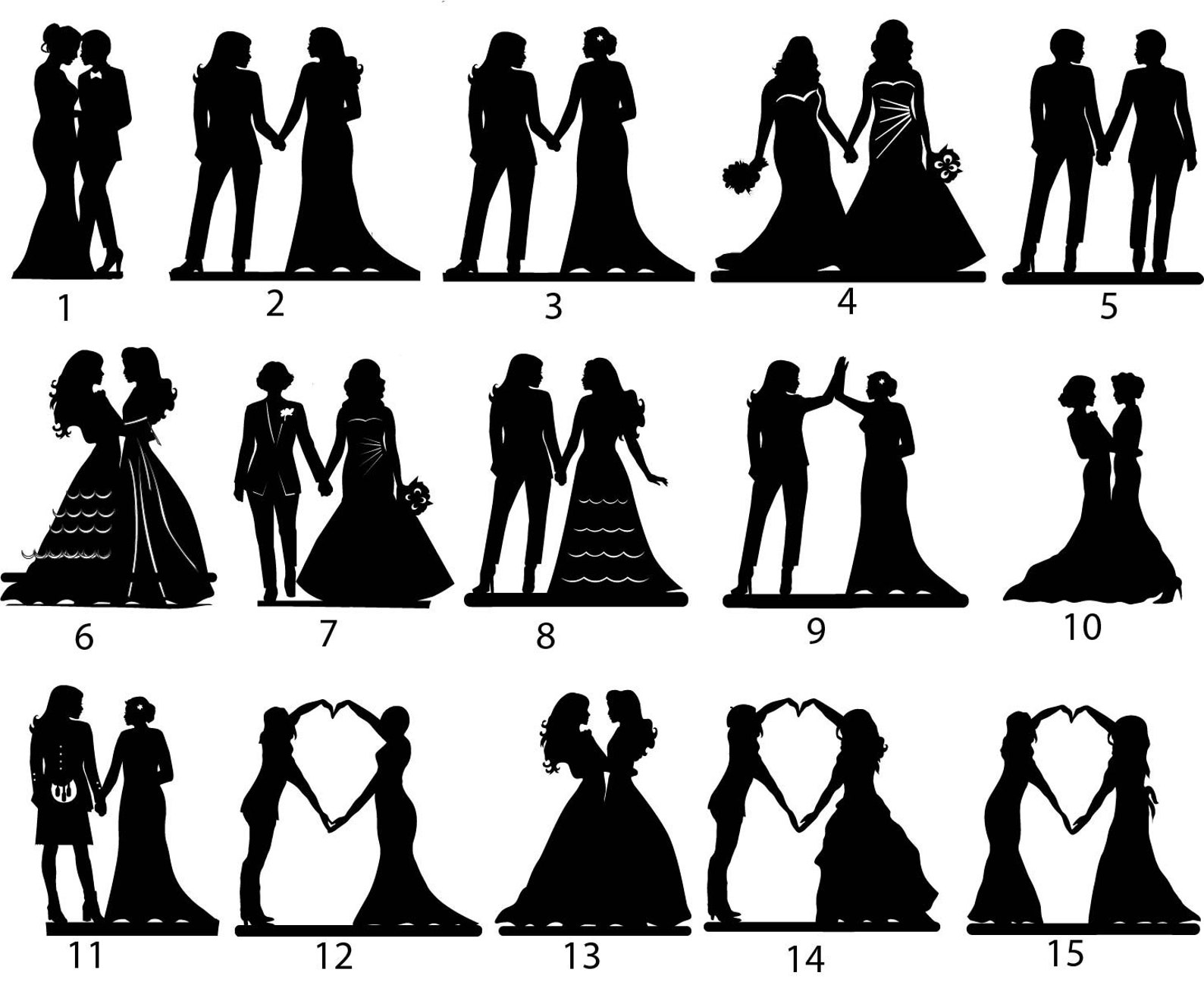 Fully Custom Lesbian Wedding Cake Topper, 2 Women Cake Topper, 2 Brides ...