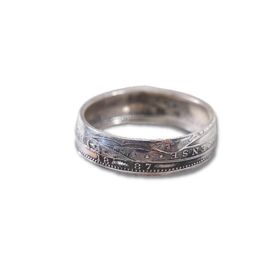 Antique Victorian Shilling Coin Ring - Handmade Sterling Silver Vintage ...