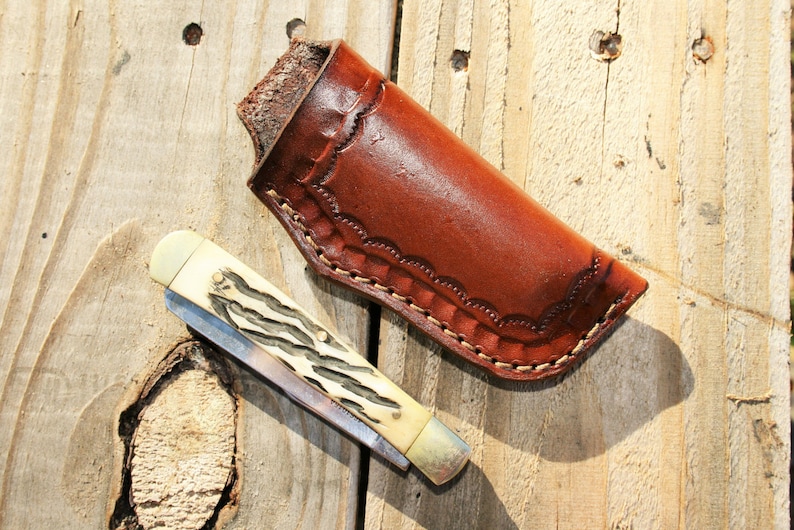 Leather Knife Sheath for 4 Trapper 2b | Etsy