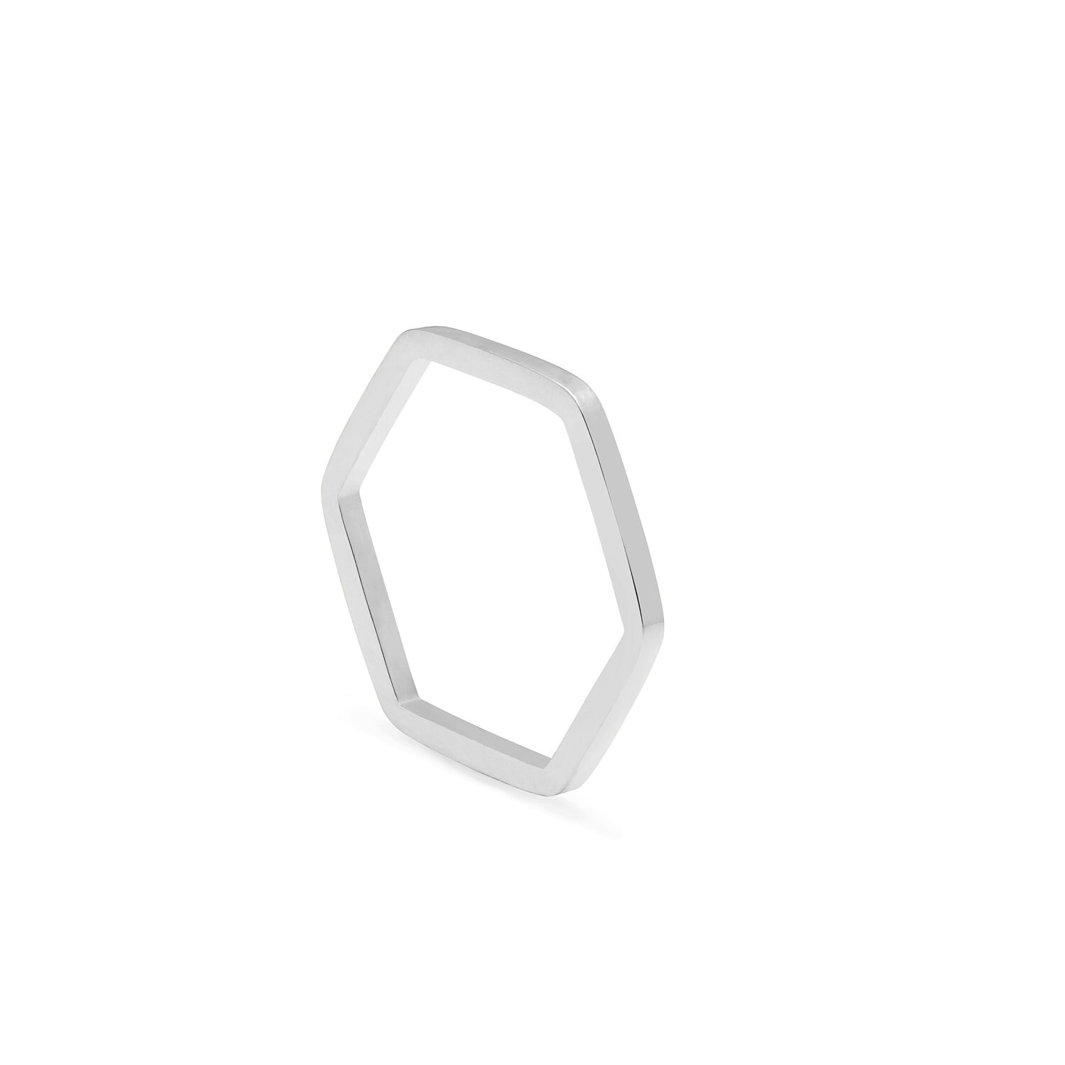 Hexagon Ring Sterling Silver Shape Ring Silver Stacking - Etsy