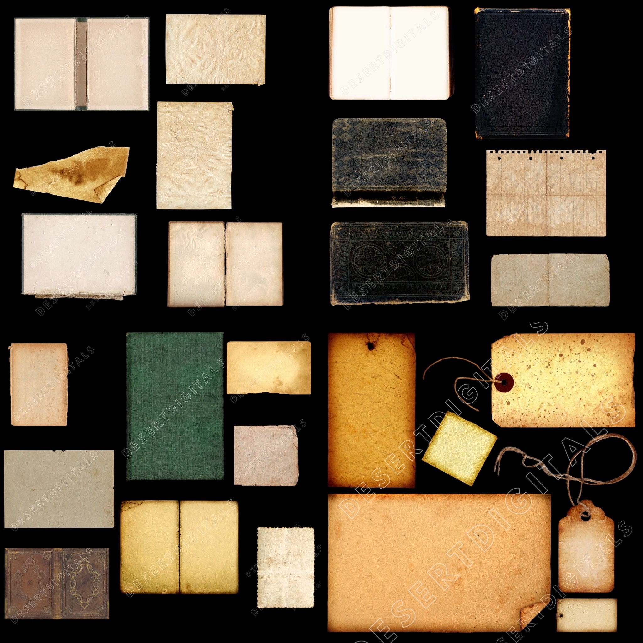 Vintage Paper Collection, Book Covers, Ephemera Scraps - 21 Pieces ...