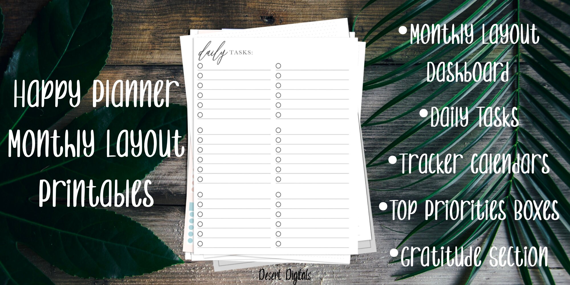 BIG Happy Planner Monthly Layout Printables - PDF, Planner, Print at ...