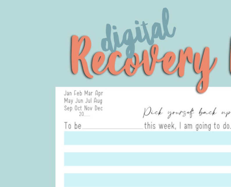 Digital Recovery Planner Pages - Happy Planner, Digital Planner ...