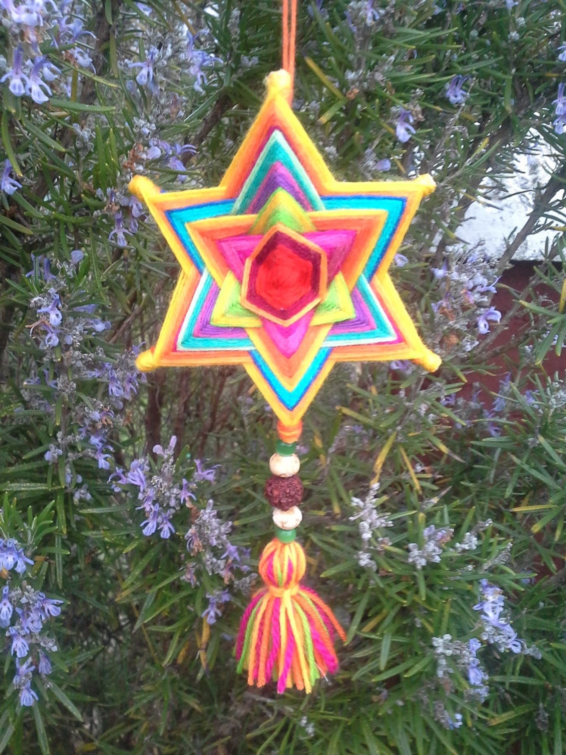 Home keeper charm mini mandala Ojo de Dios wall door or car | Etsy