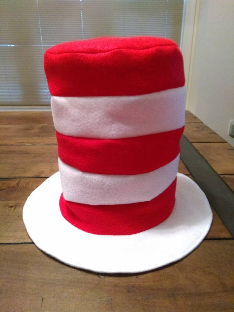 Book Character Costume: Red and White Hat and Cat Belly Shirt.- Child ...