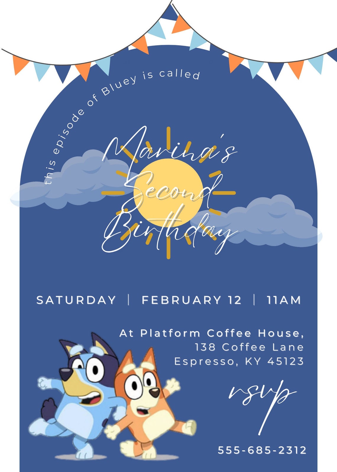 Bluey Modern Aesthetic Invitation - Etsy