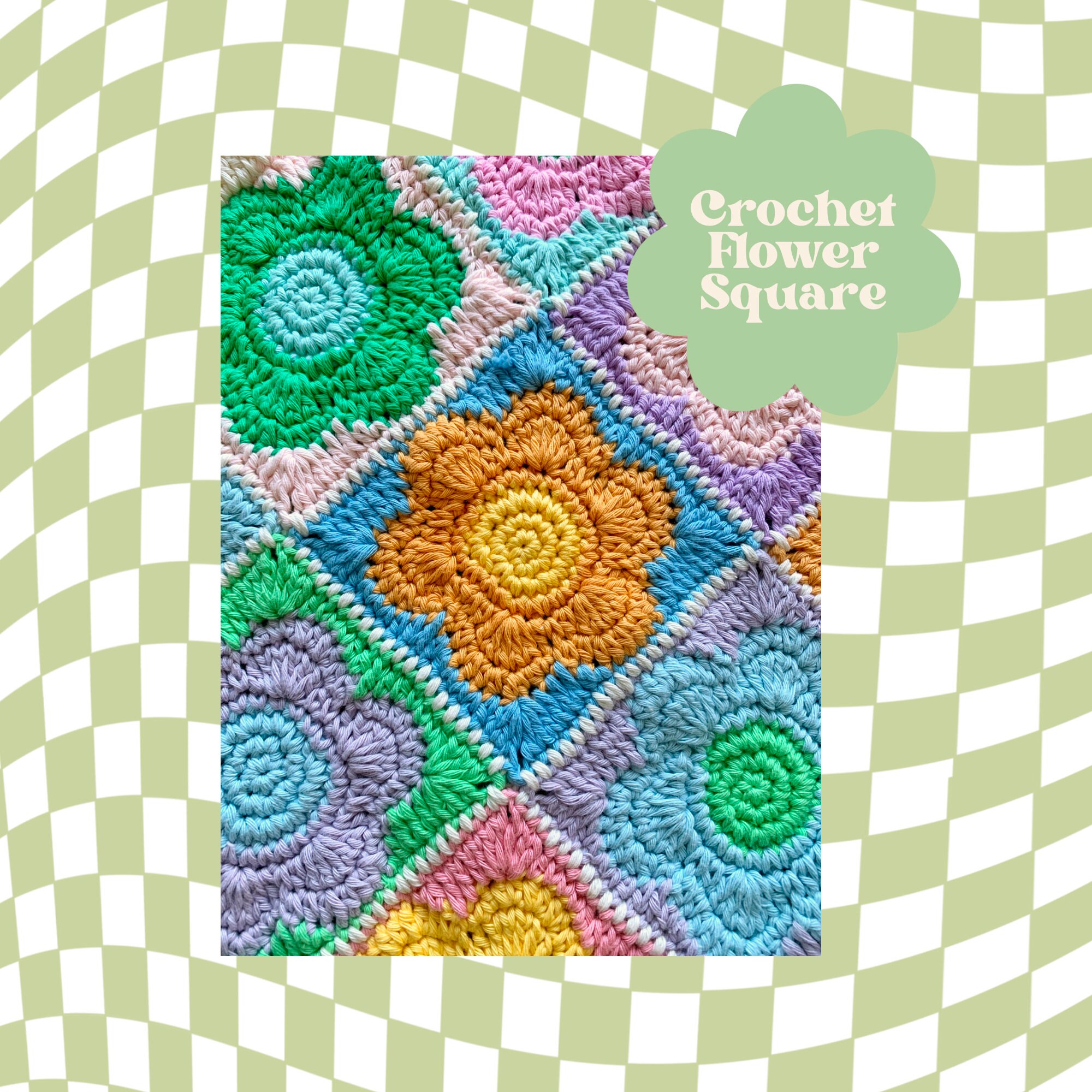 Crochet Flower Square Pattern Crochet Flower - Etsy