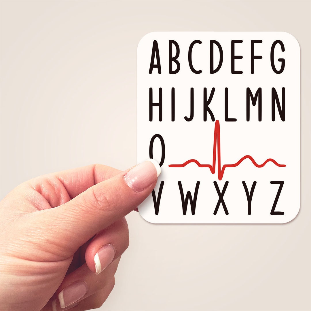 QRS Complex Alphabet Sticker - Etsy