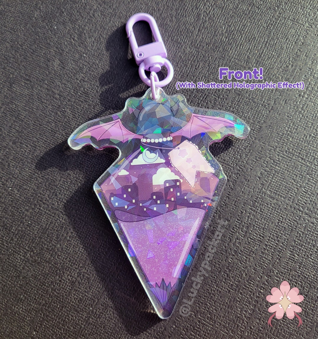 Purple Bat Wing Demon City Skyline Love Potion Acrylic - Etsy