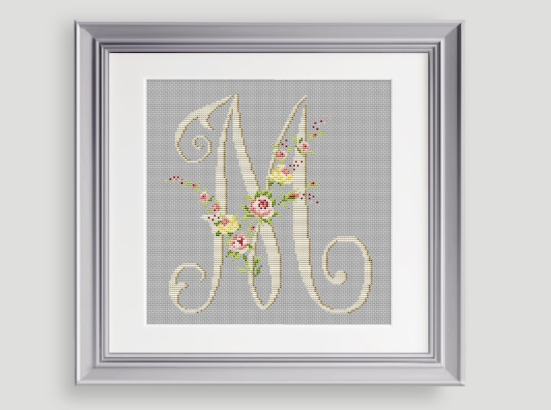Letter m Cross Stitch Pattern Personalized - Etsy