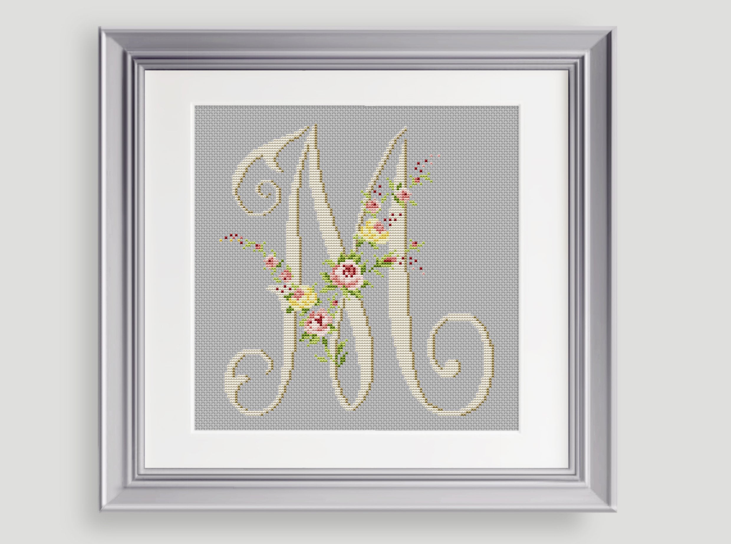 Letter m Cross Stitch Pattern Personalized - Etsy