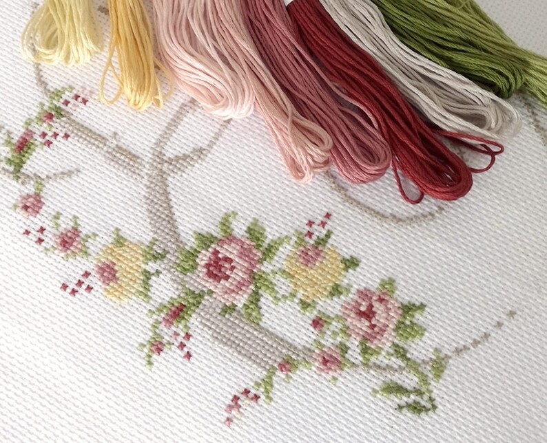 Letter i Flower Cross Stitch Monogram i Counted Cross Stitch Pattern ...