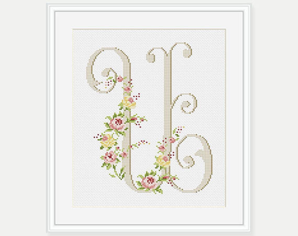 Monogram Cross Stitch Pattern Letter u | Etsy