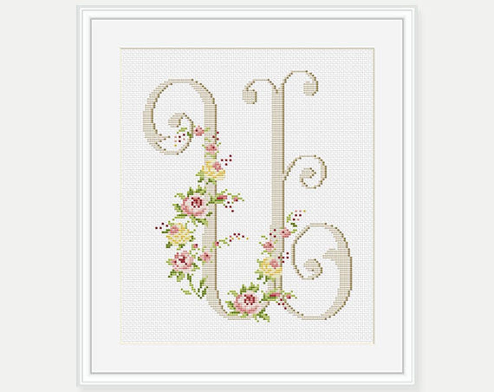 Monogram Cross Stitch Pattern Letter u | Etsy