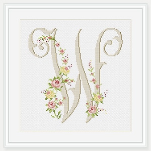 Letter w Cross Stitch Pattern Personalized | Etsy