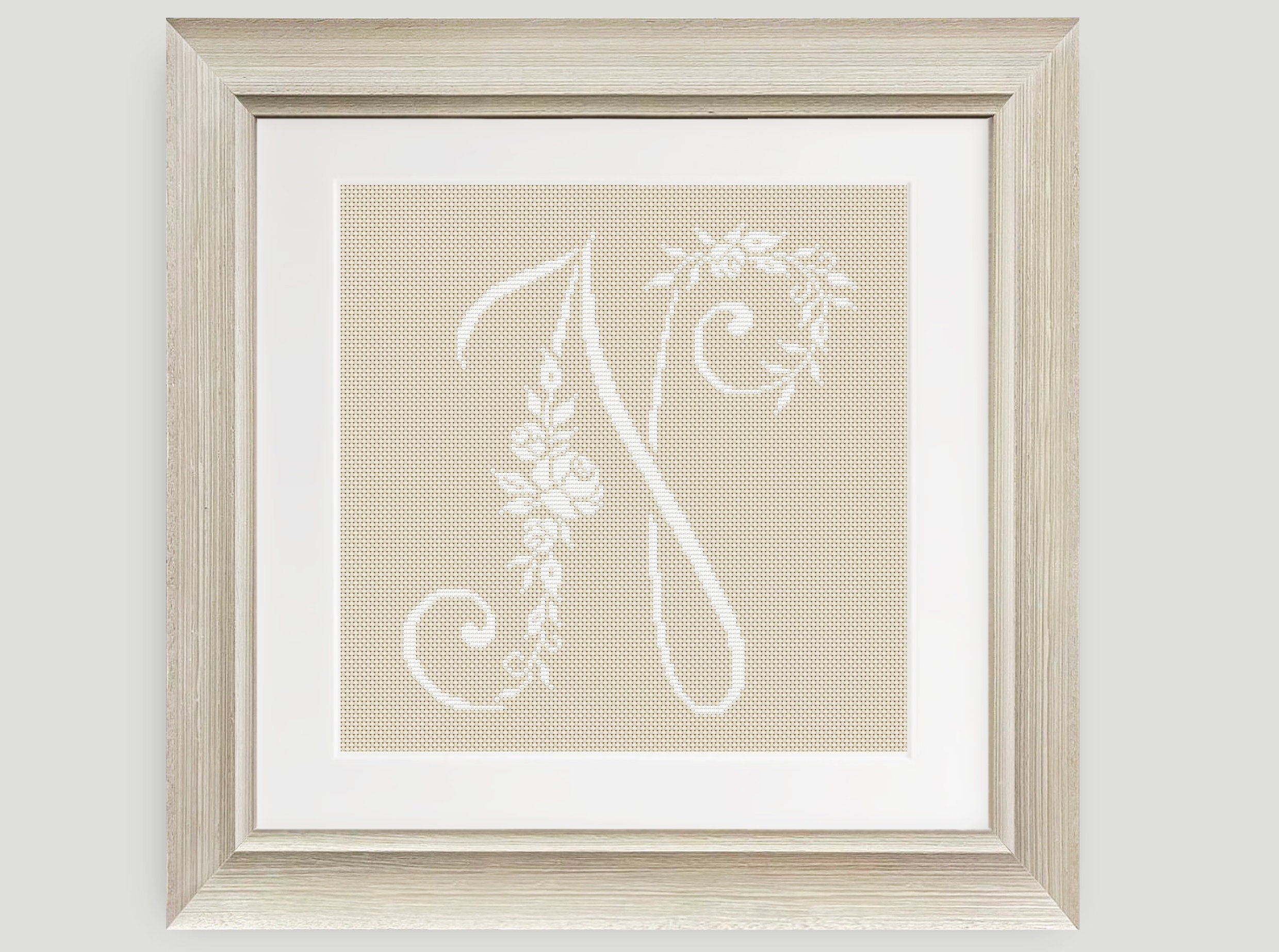 Letter N Cross Stitch Pattern Personalized Letter N Flower Cross Stitch ...