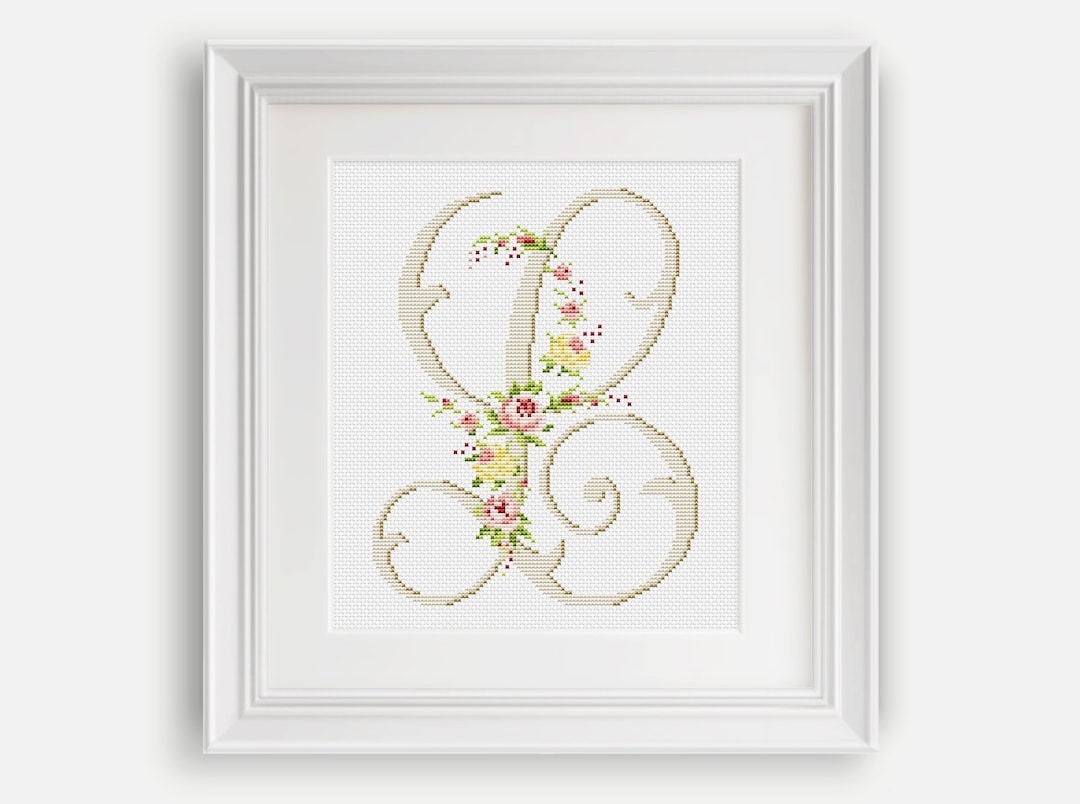 Letter "l" Cross Stitch Pattern - Flower Cross Stitch - Personalized ...