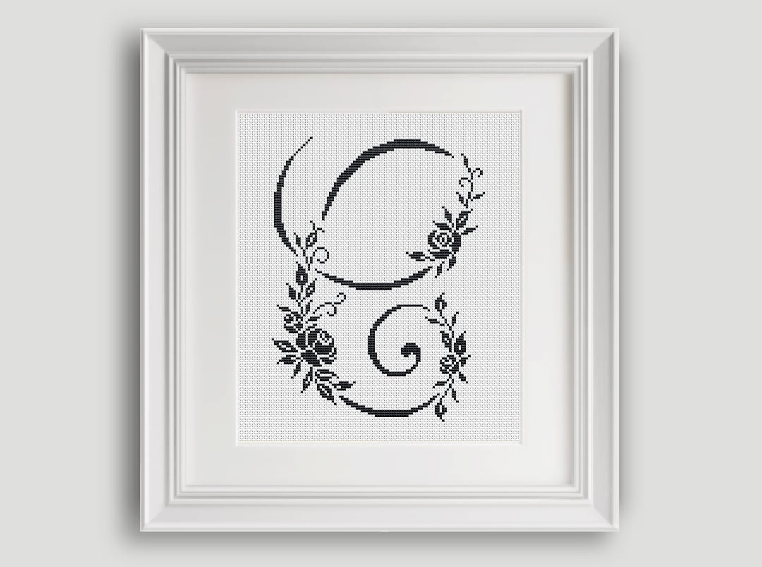 Personalized Cross Stitch Letter C - Cross Stitch Pattern - C - Floral ...