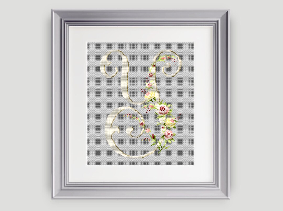Cross Stitch Pattern - Letter "y" - Personalized Letter - "y" - Flower ...