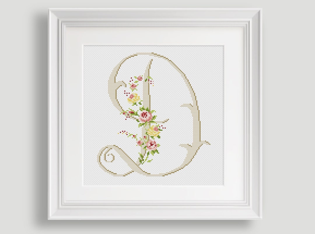 Letter "d" - Letter Cross Stitch Pattern - Flower Cross Stitch ...