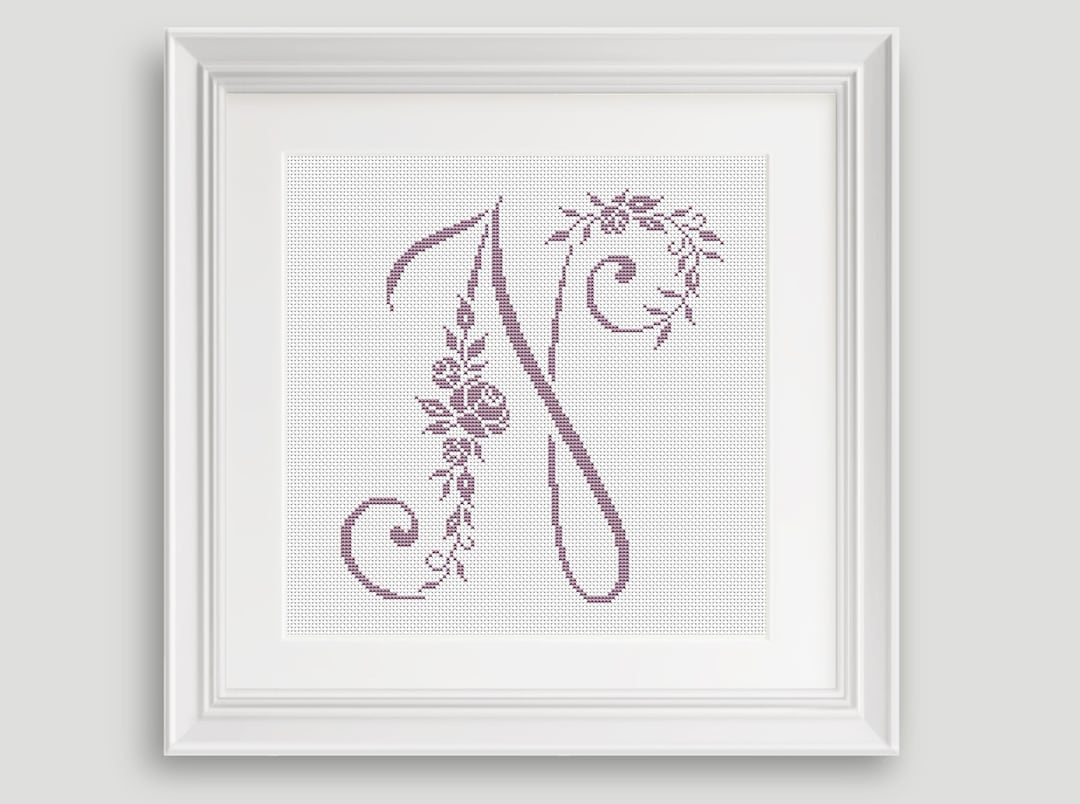 Letter N - Cross Stitch Pattern - Personalized Cross Stitch Letter N ...