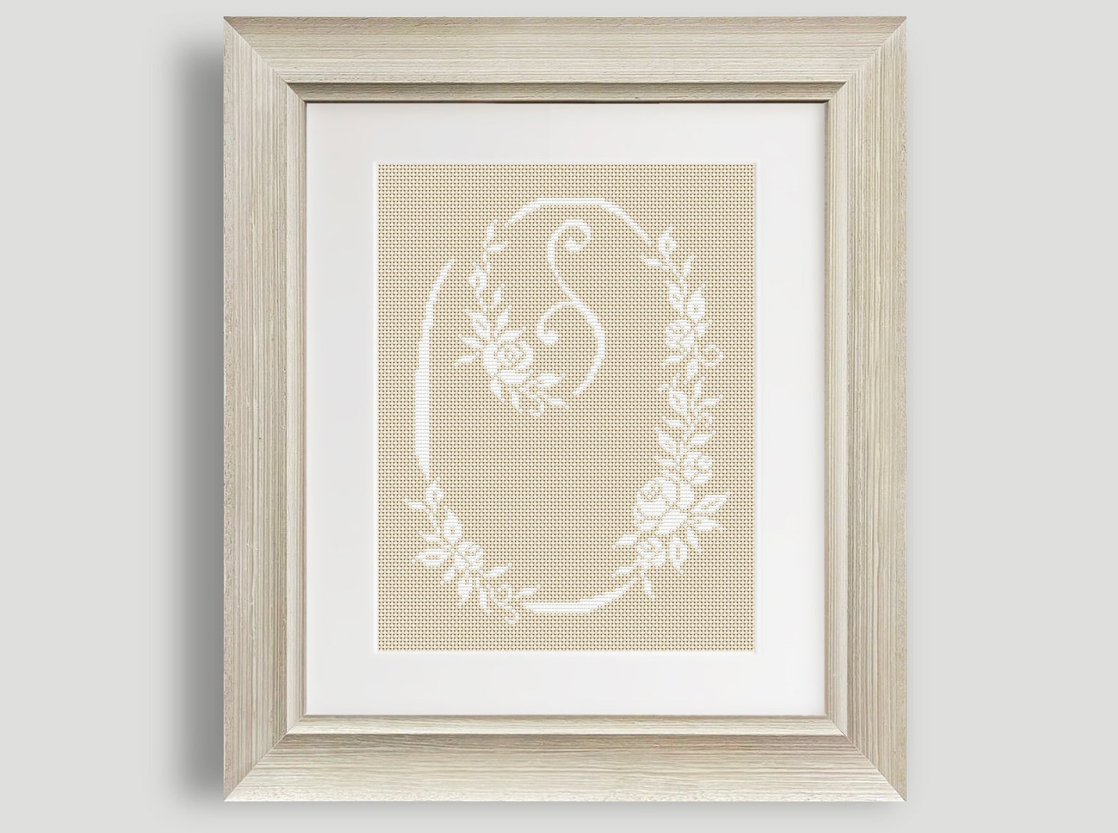 Letter O Cross Stitch Pattern Personalized Letter O Flower Monogram ...