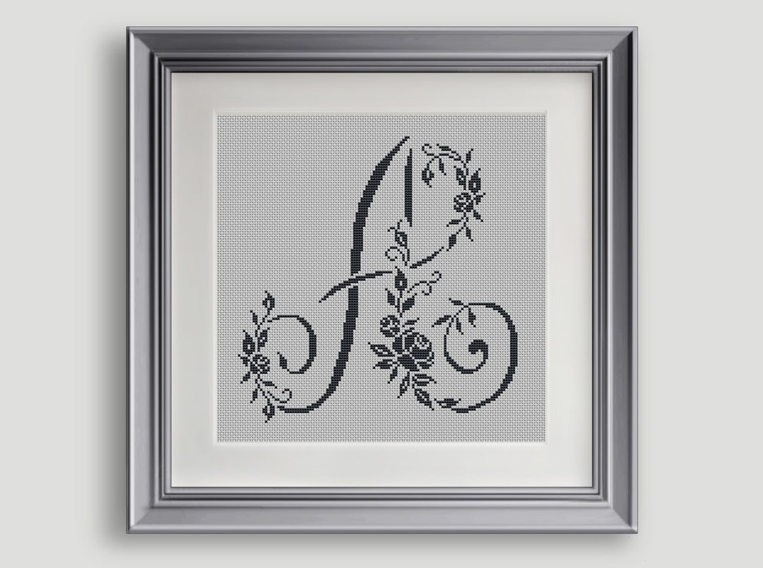Letter A - Cross Stitch Pattern - Cross Stitch Letter - A - Floral ...