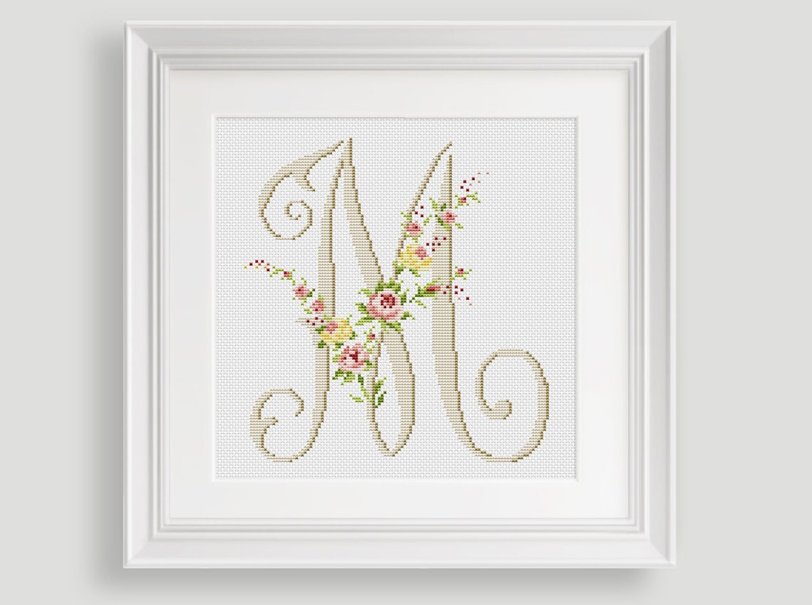 Letter m Cross Stitch Pattern Personalized - Etsy