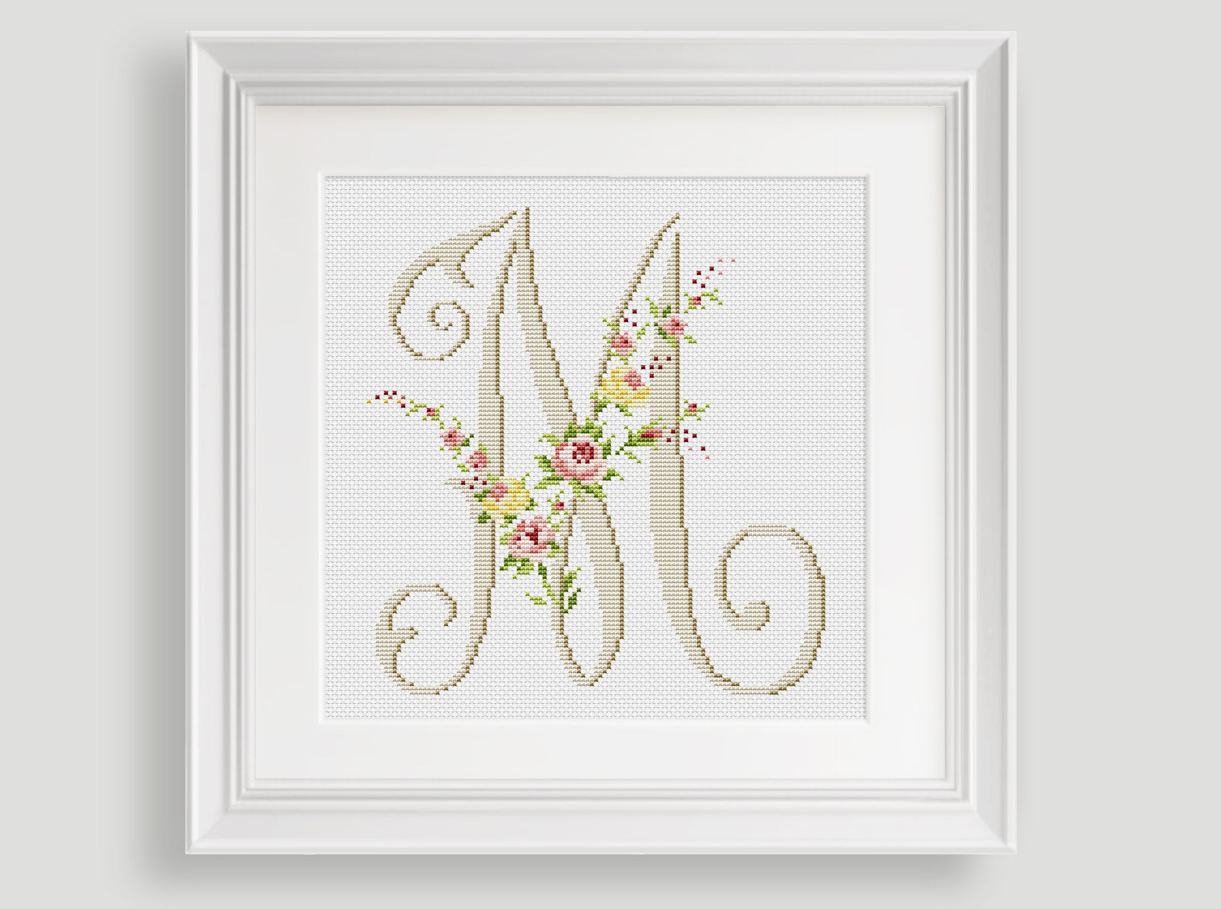 Letter m Cross Stitch Pattern Personalized - Etsy
