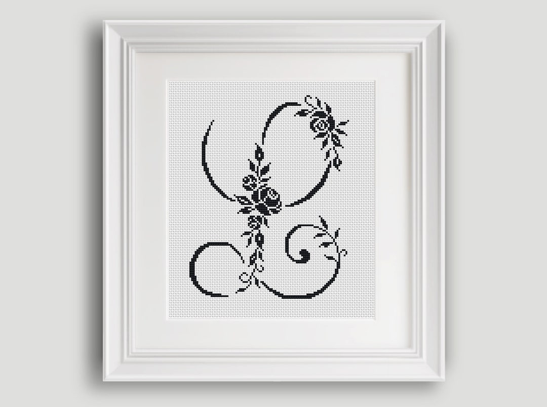 Letter L - Roses Cross Stitch - Cross Stitch Pattern - Personalized ...