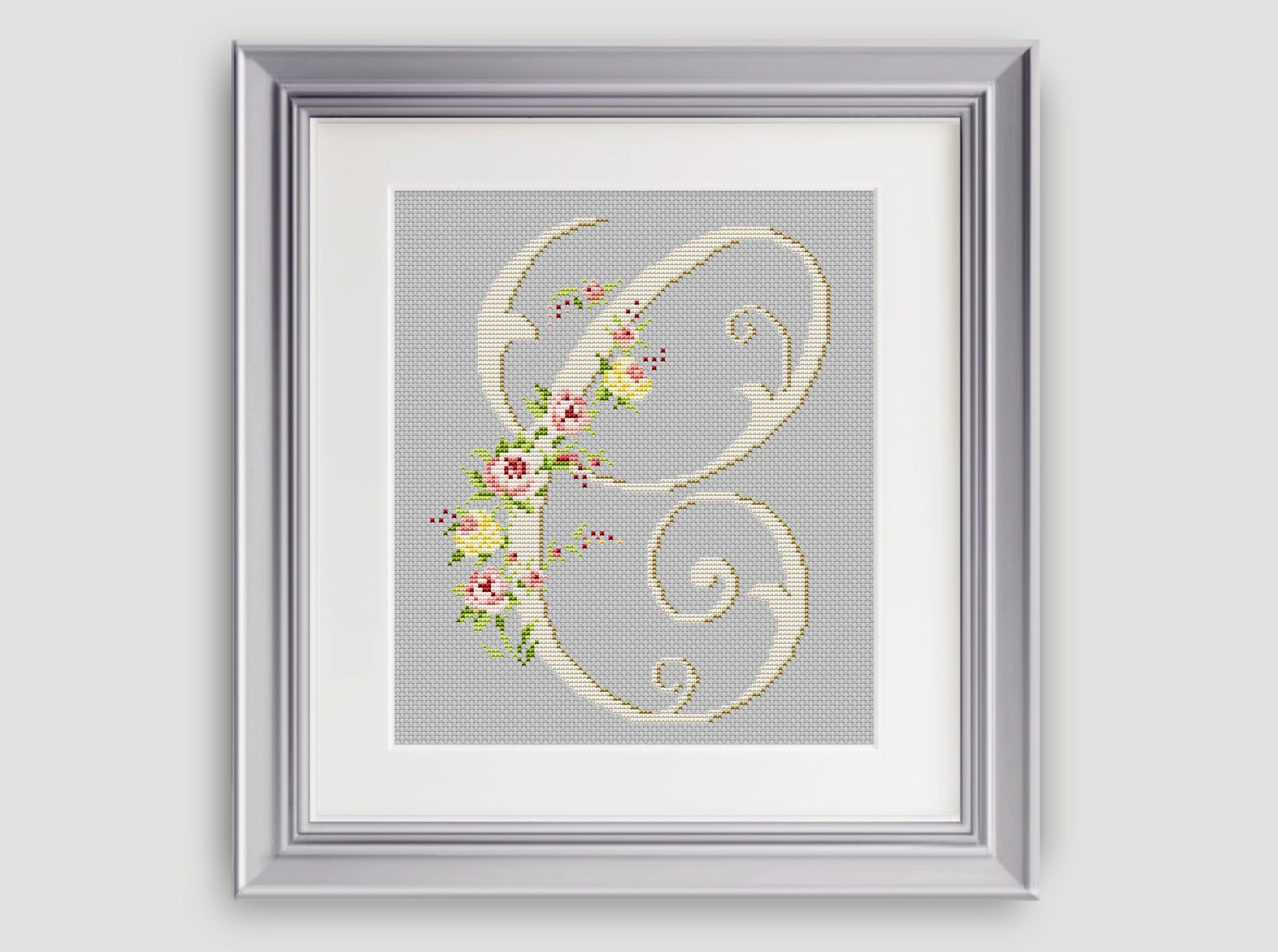 Letter c Letter Cross Stitch Pattern Flower - Etsy UK
