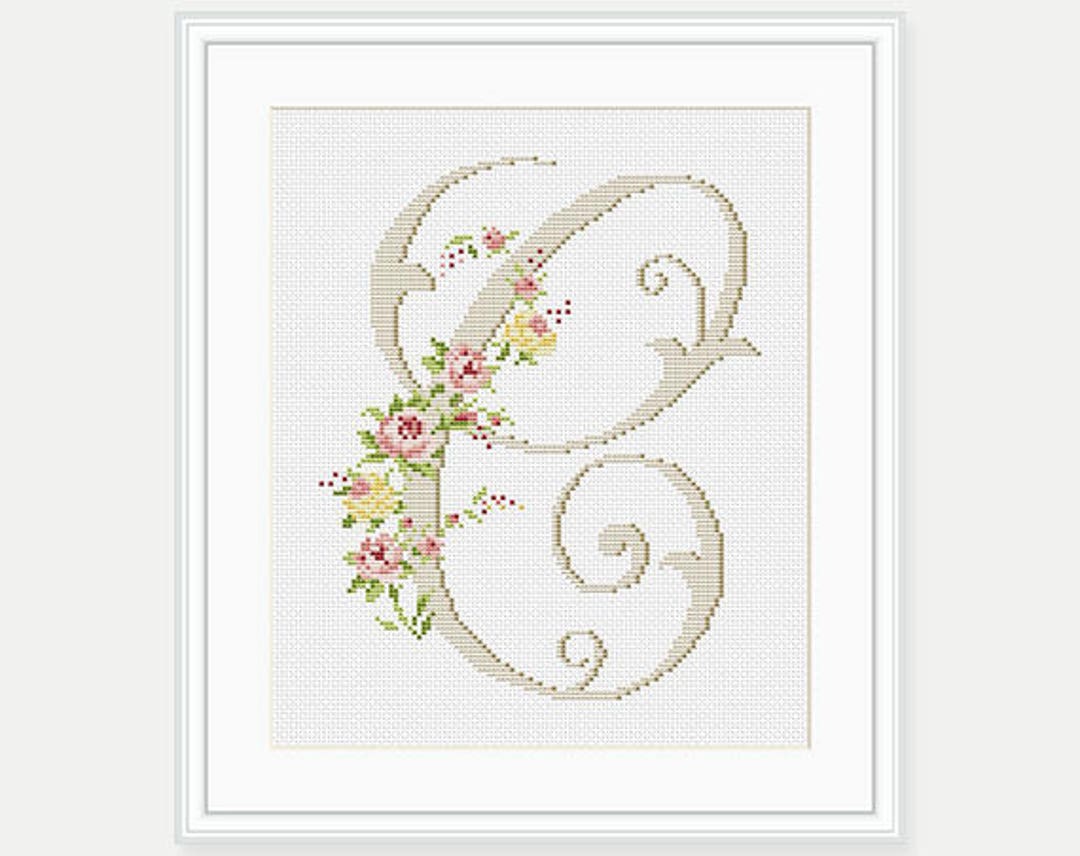 Letter c Letter Cross Stitch Pattern Flower - Etsy UK