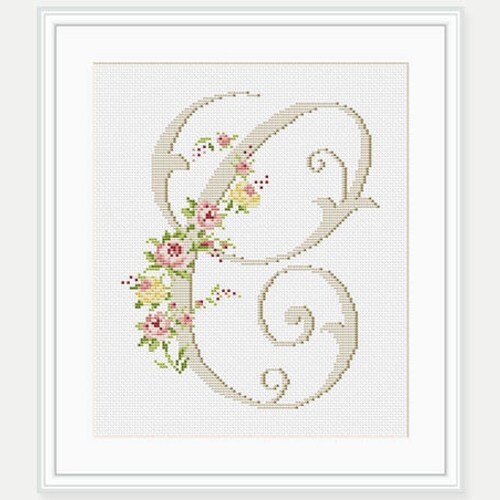 Letter c Letter Cross Stitch Pattern Flower - Etsy