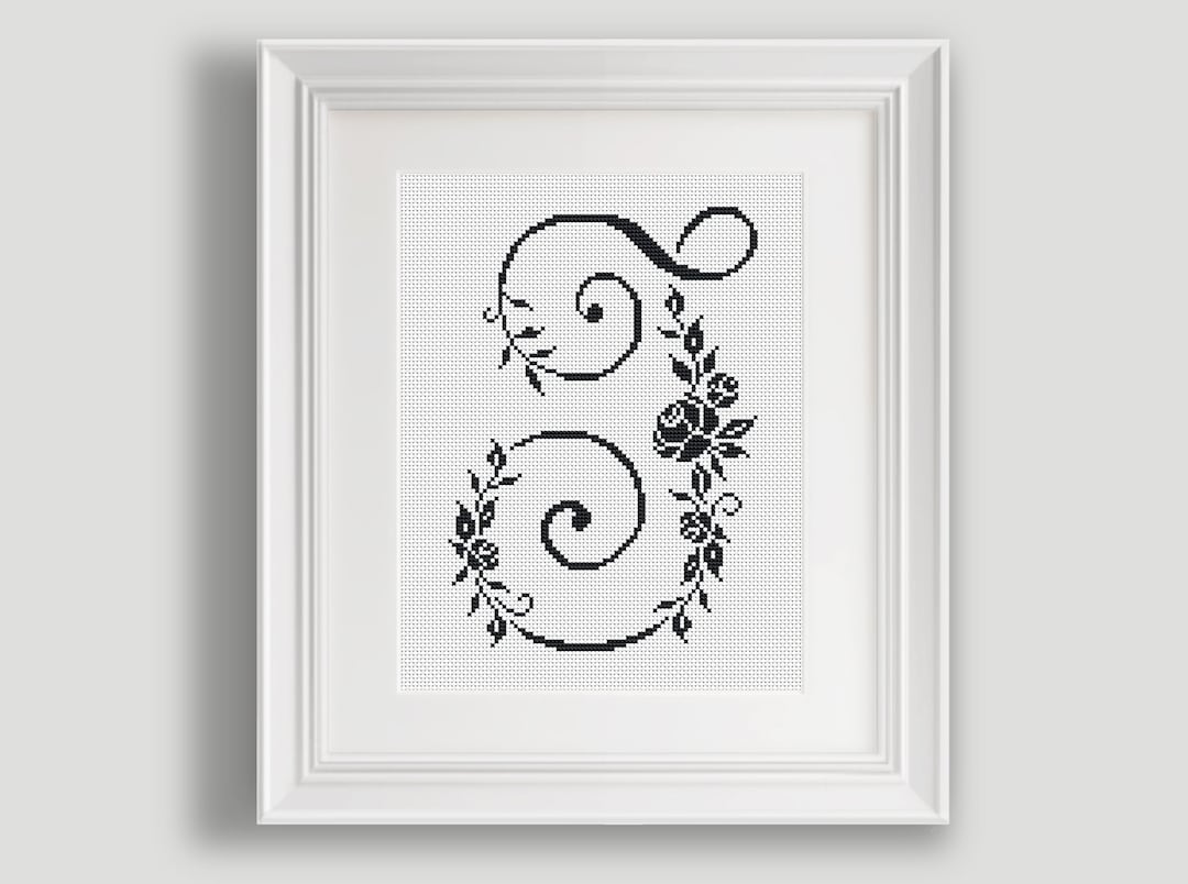 Letter I - Cross Stitch Pattern - Floral Cross Stitch - Personalized ...