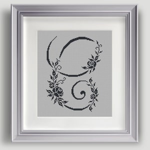Personalized Cross Stitch Letter C - Cross Stitch Pattern - C - Floral ...