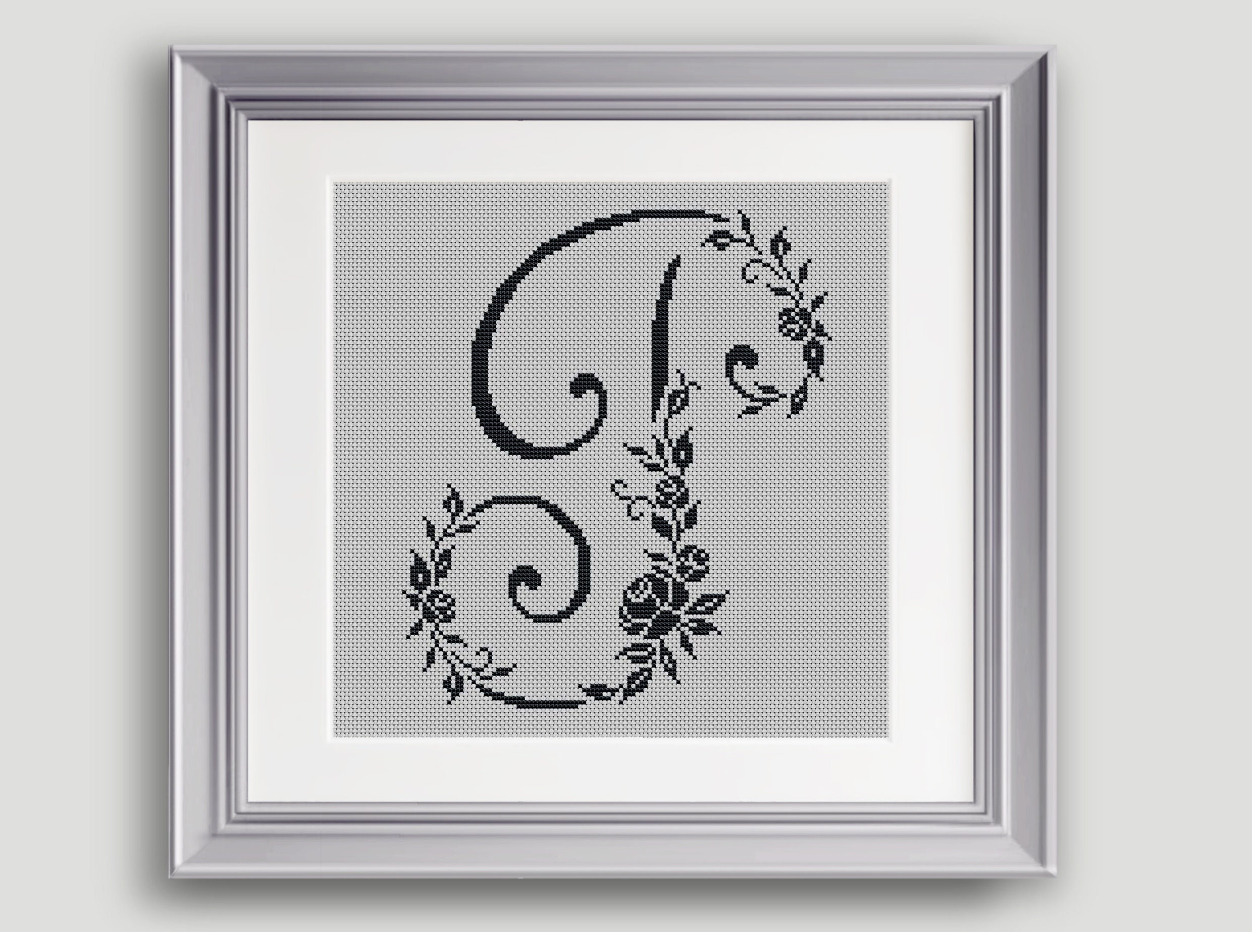 Letter P Cross Stitch Pattern Personalized Cross Stitch - Etsy